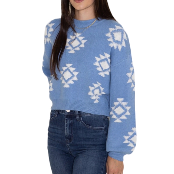 Simply Southern | Sweaters | Nwt Simply Southern Crop Geometric Sweater ...
